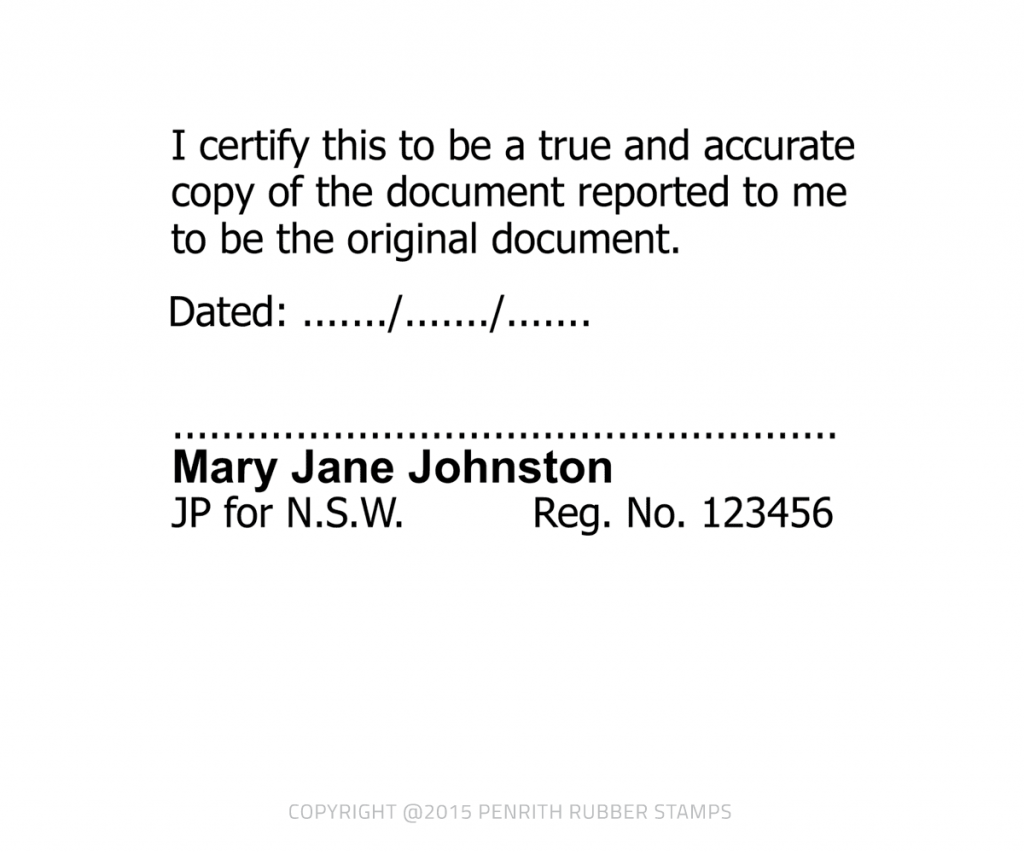 NSW05 Justice of the Peace Stamp - JP Stamps Online