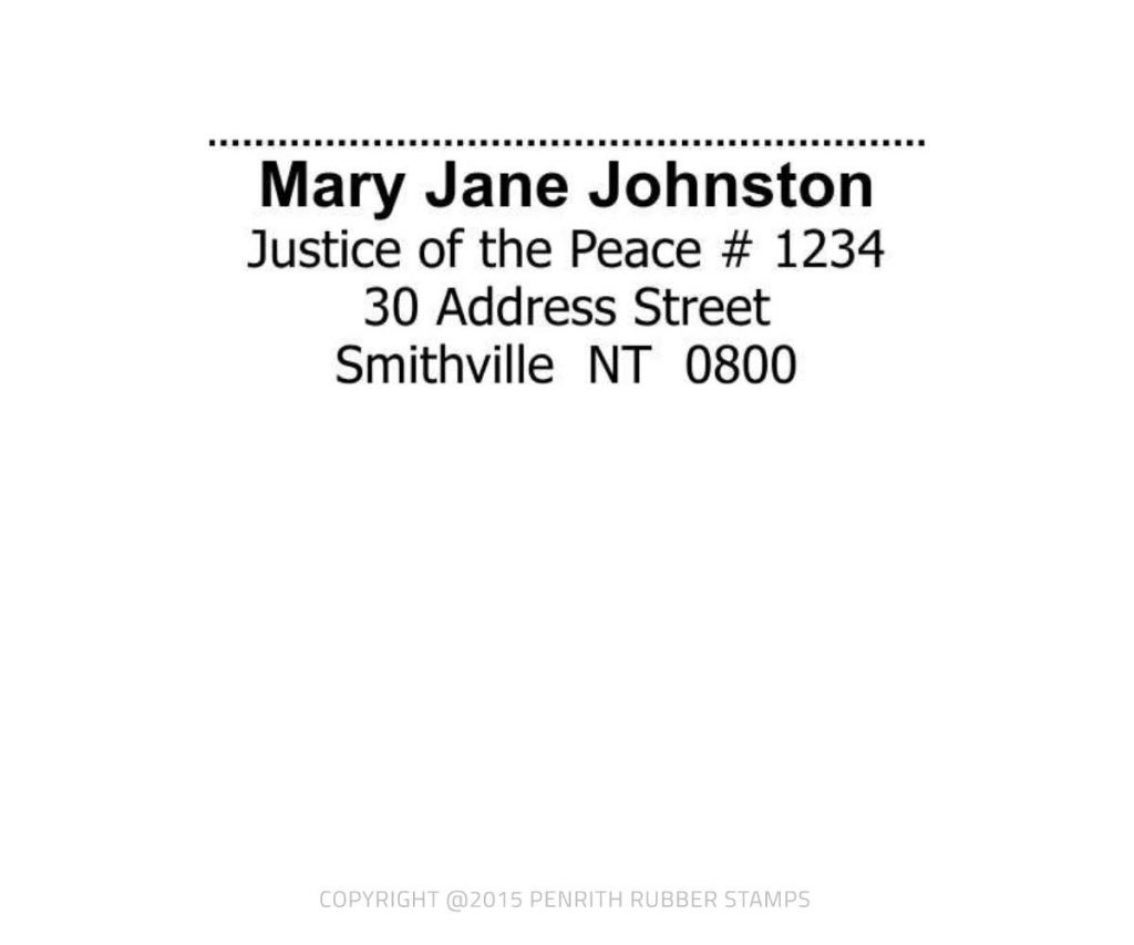 NT02 Justice of the Peace Stamp - JP Stamps Online