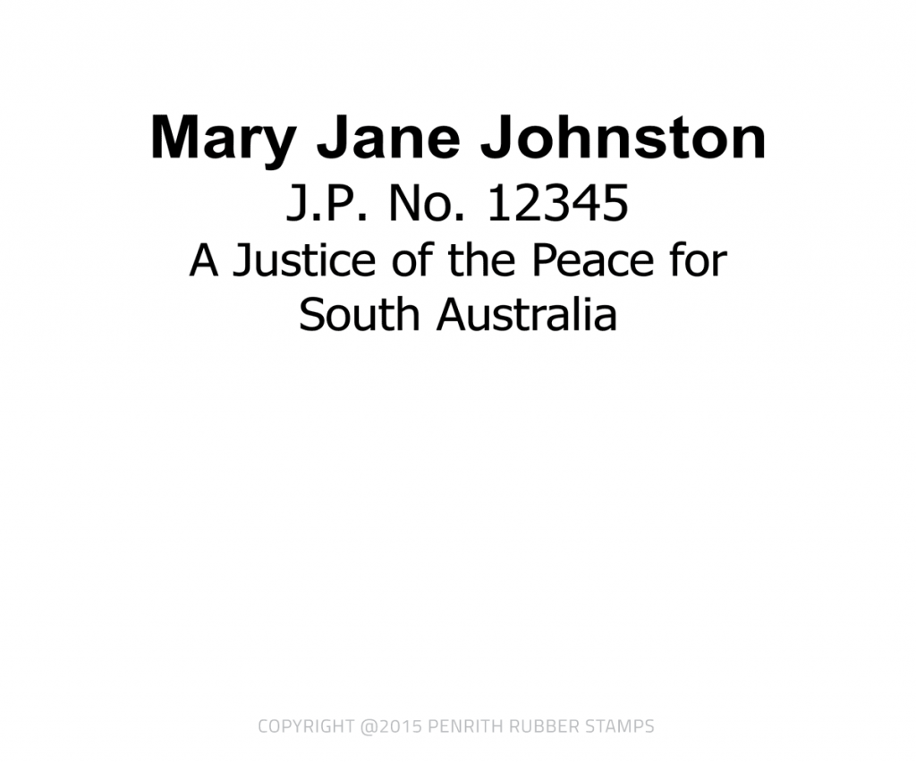 Justice of the Peace stamp for South Australia