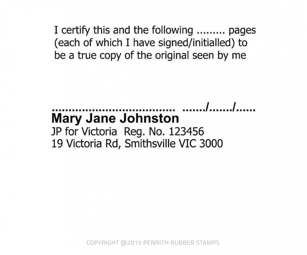 VIC04 Justice of the Peace Stamp - JP Stamps Online